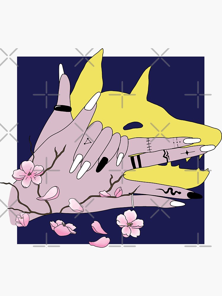 "Divine Dogs Feminine Hand Sign Megumi Fushiguro" Sticker by folkkat ...