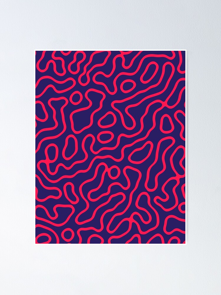 "Funky patterns - Pink & blue patterns " Poster for Sale by ...
