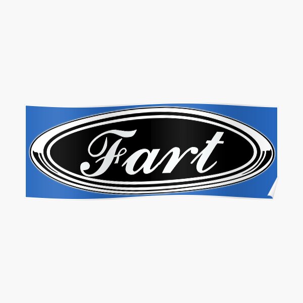""Fart" Logo White - Funny Fart" Poster for Sale by zachosz | Redbubble