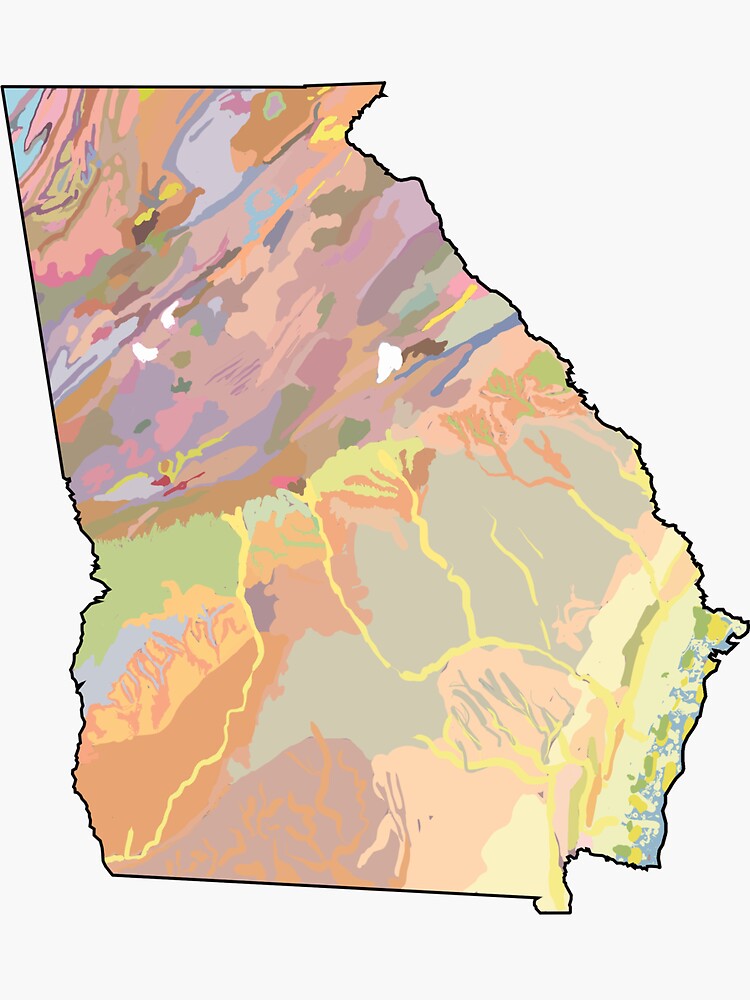 "Geologic Map of Georgia" Sticker for Sale by SABriggs | Redbubble
