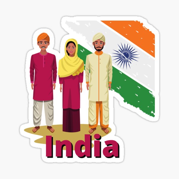 "Indian colorful traditional dress" Sticker by AbramStudio | Redbubble