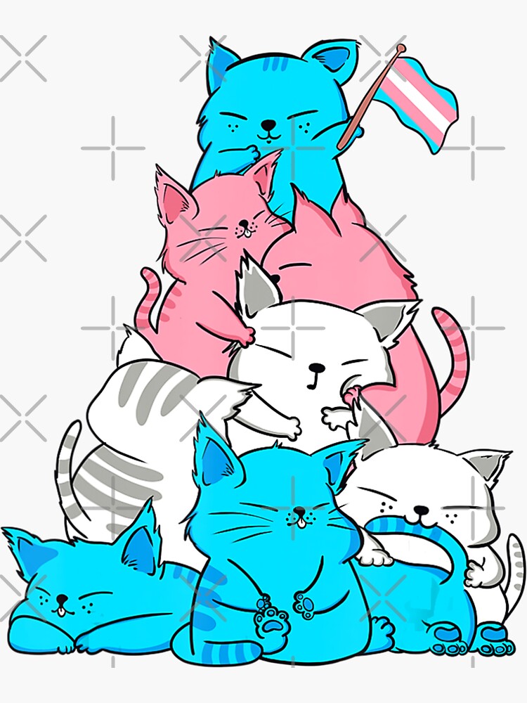 "Transgender Pride Cats - LGBT Trans Flag" Sticker by LuTHOMPSON93 ...
