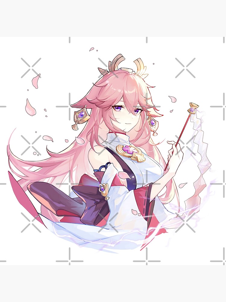 "Cute Yae Miko Guuji Yae Genshin Impact" Art Print by saranghandago ...