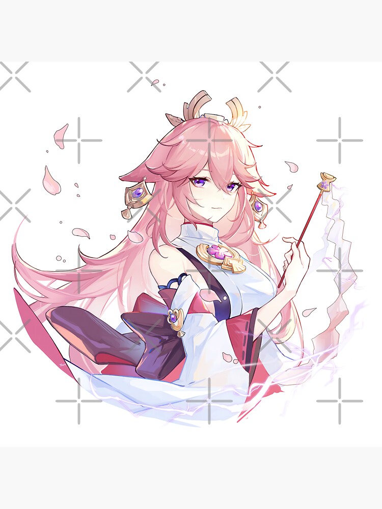 "Cute Yae Miko Guuji Yae Genshin Impact" Sticker by saranghandago ...