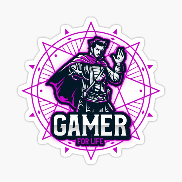 "Gamer for Life with Cool Sorcerer" Sticker by PRIVARSHU | Redbubble