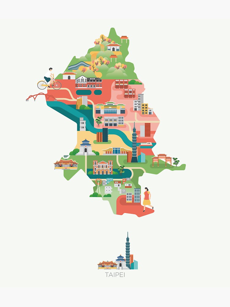 "Map of Taipei" Sticker by mazakii | Redbubble