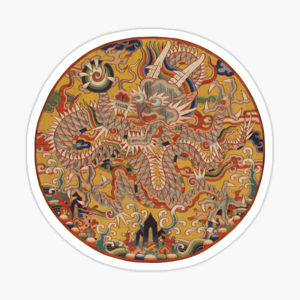 "Chinese Dragon Medallion Textile, 16th Century" Sticker for Sale by ...