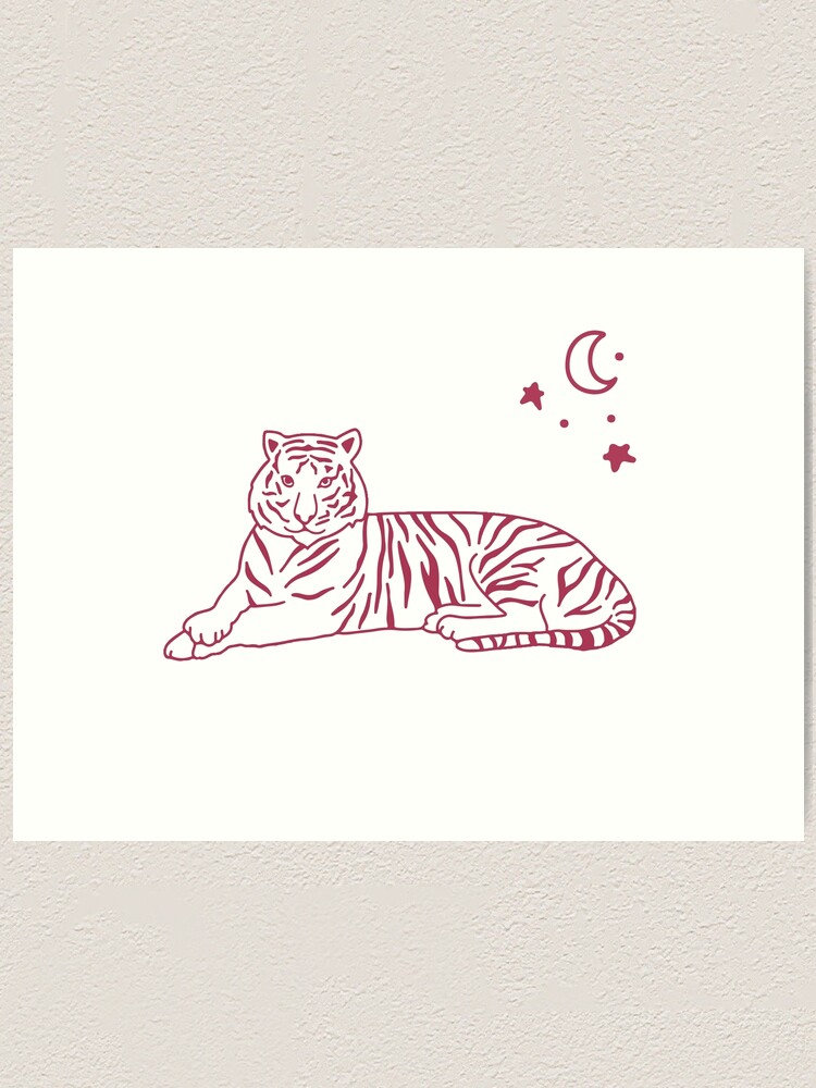 "Pink Tiger - Retro Tiger - 70s Tiger - Hippie Tiger - Pink Tigers" Art ...