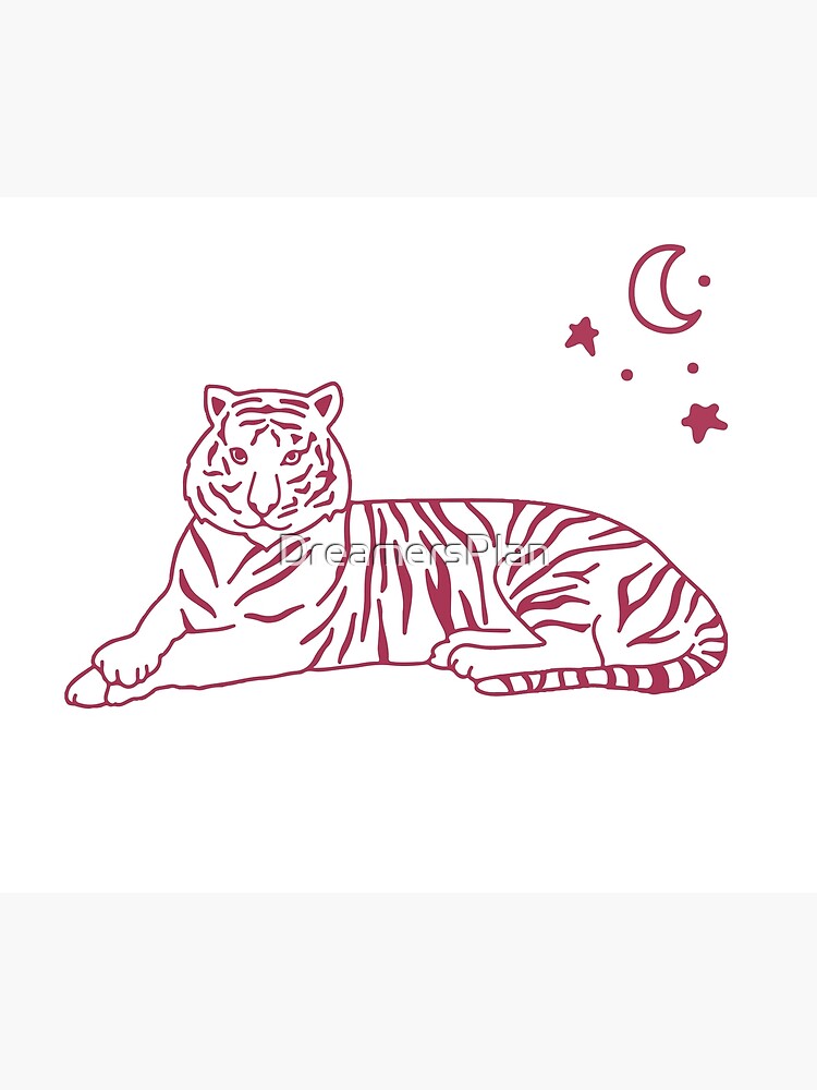 "Pink Tiger - Retro Tiger - 70s Tiger - Hippie Tiger - Pink Tigers" Art ...