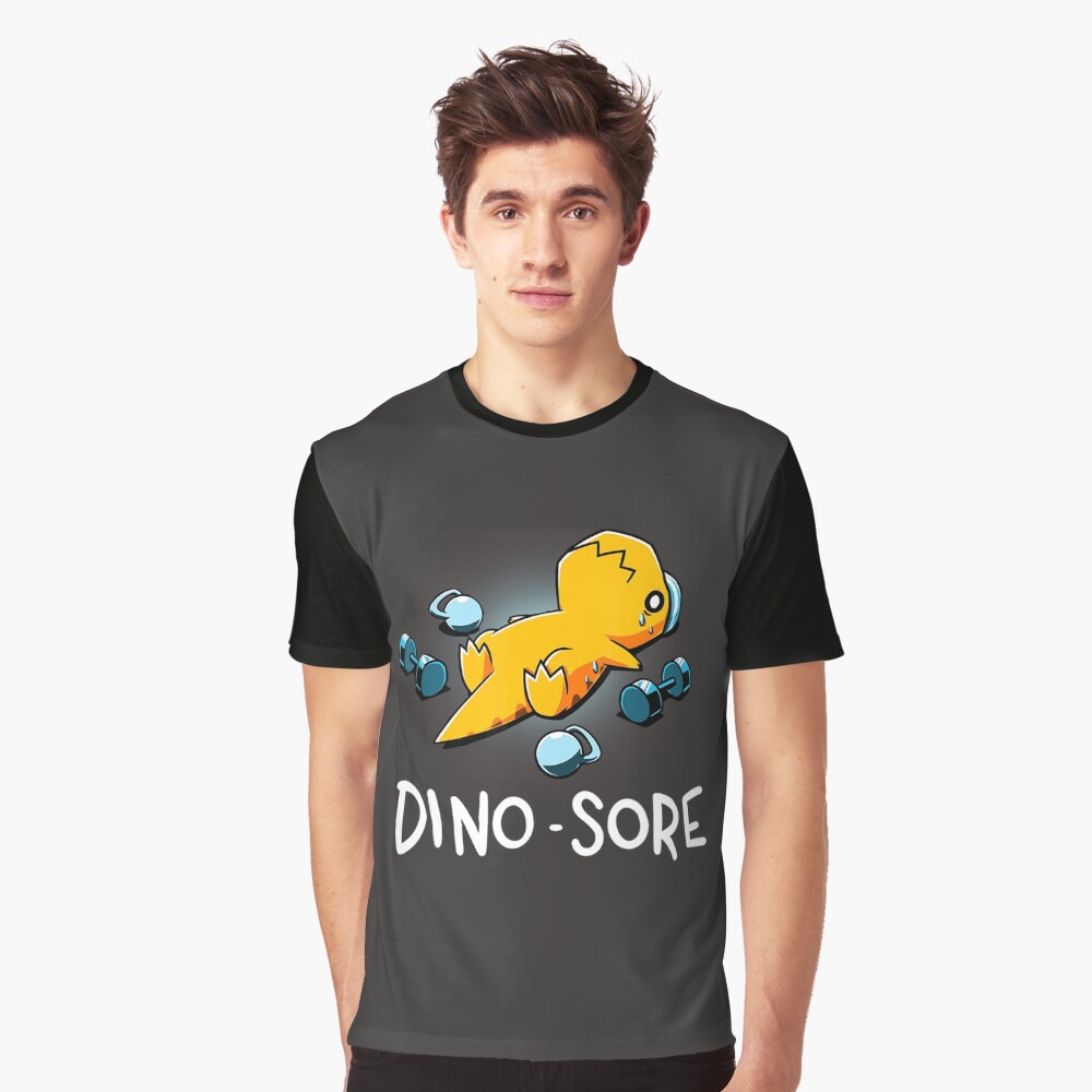 "Dino Sore Funny Dinosaur Workout Gym Fitness Lifting" Sticker for Sale ...