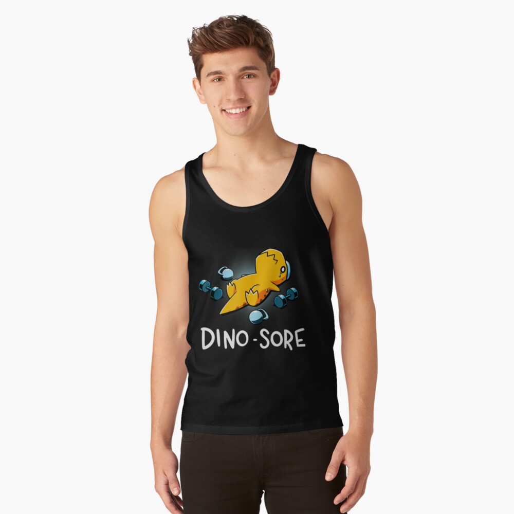 "Dino Sore Funny Dinosaur Workout Gym Fitness Lifting" Sticker for Sale ...