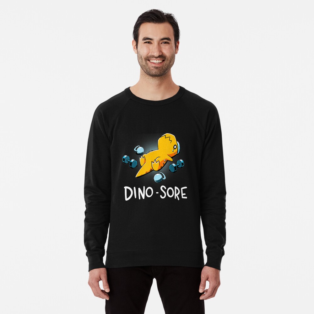 "Dino Sore Funny Dinosaur Workout Gym Fitness Lifting" Sticker for Sale ...