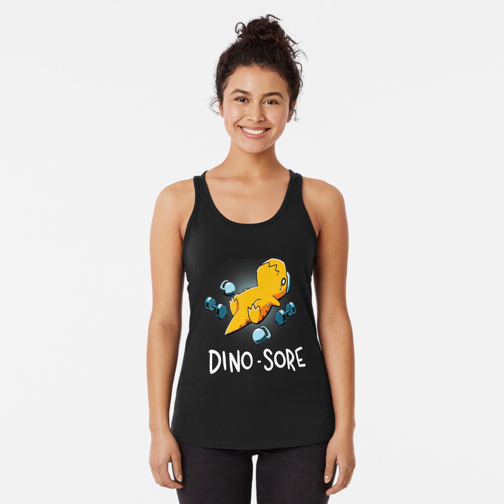 "Dino Sore Funny Dinosaur Workout Gym Fitness Lifting" Sticker for Sale ...