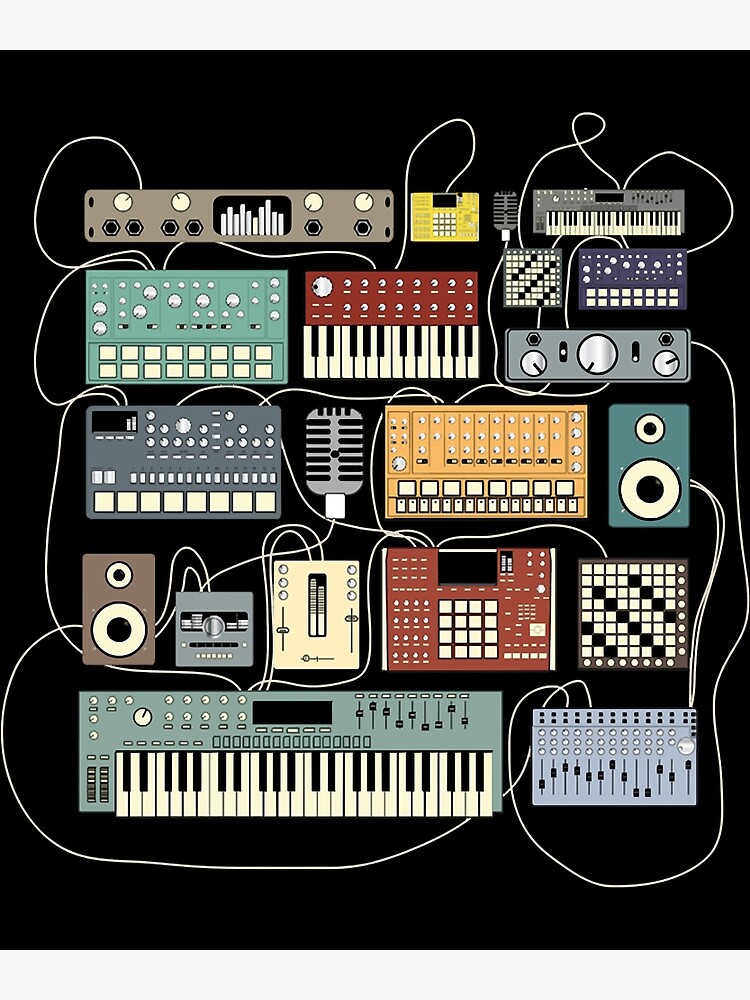 " Electronic musician Synthesizer and Drum Machine Dj " Poster for Sale ...