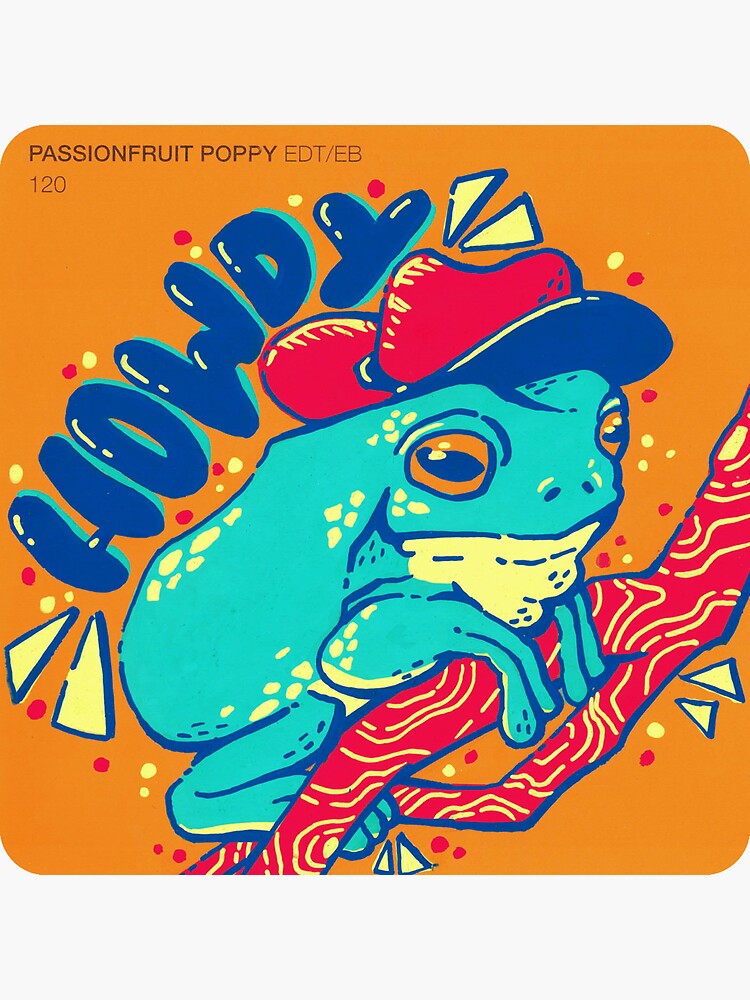 "Howdy Cowboy Frog Paint Swatch" Sticker for Sale by Gremren | Redbubble