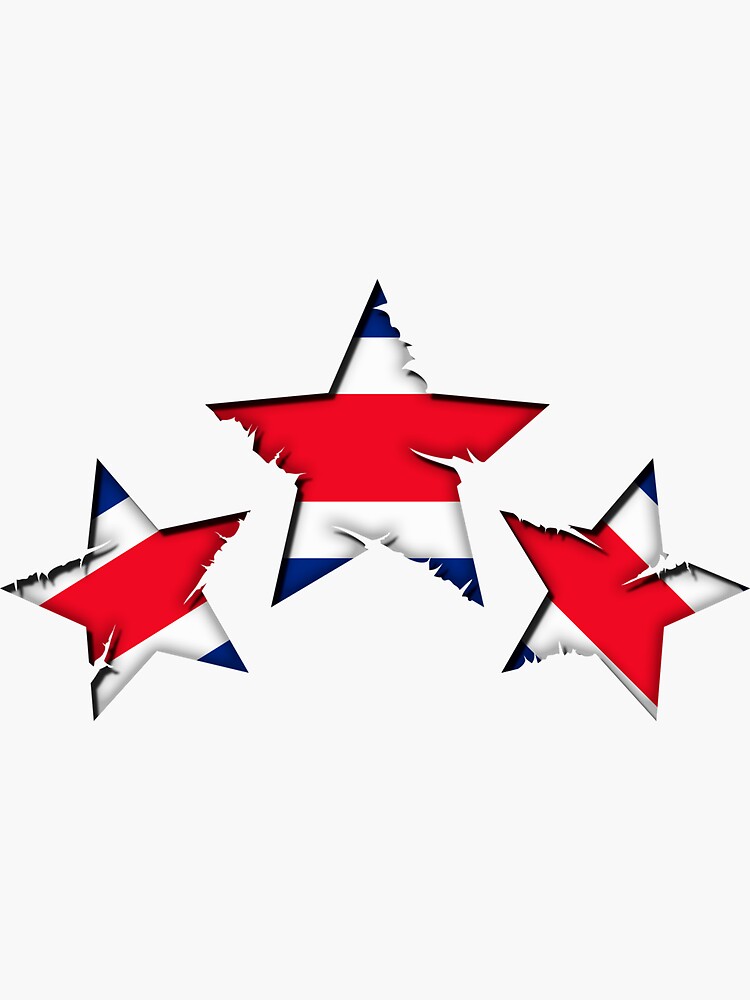 "Costa Rica - Flag with Stars" Sticker by WdiCreative | Redbubble