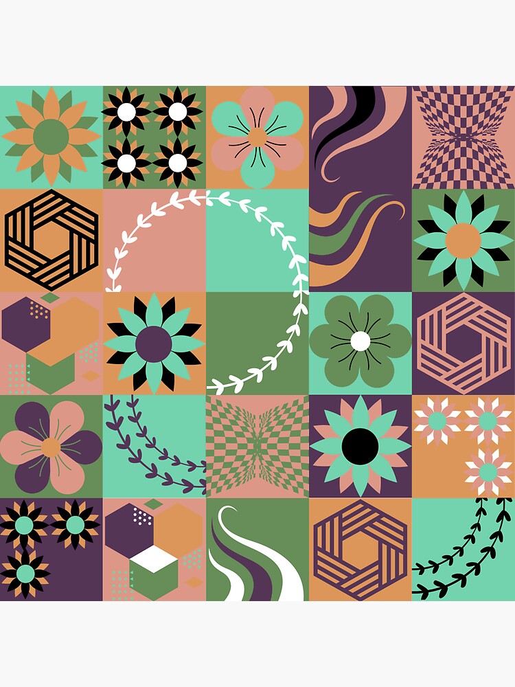 "NEO GEO PATTERN | PRETTY FLORAL | ABSTRACT SHAPES | CUTE GEOMTRIC ...
