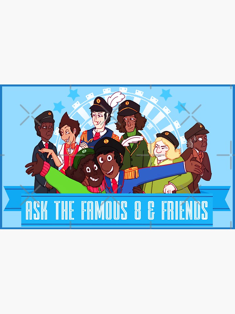 "Ask the Famous 8 Banner" Sticker for Sale by sleepyhenry | Redbubble