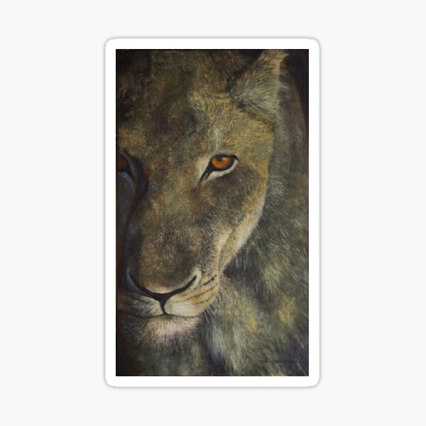 "Lioness" Sticker by vonJohnstonArt | Redbubble