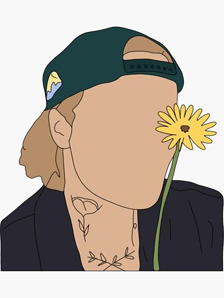 "Justin Flower Art" Sticker by TseUSArt | Redbubble