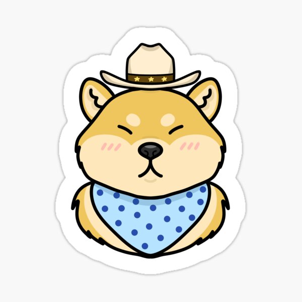 "Cowboy Doge" Sticker for Sale by DaVinciKiwi | Redbubble