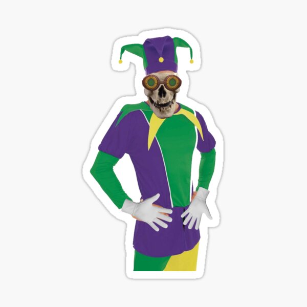 "Photo Skeleton Jester Costume" Sticker for Sale by Jestr333 | Redbubble