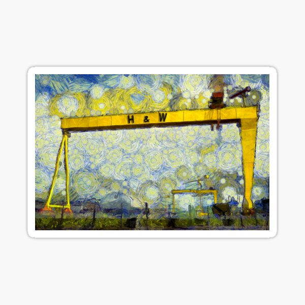 "Starry Belfast Shipyard" Sticker for Sale by Nigel R Bell | Redbubble