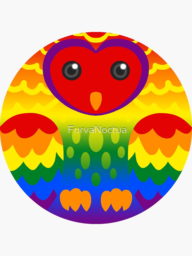 "Rainbow Pride Owl" Sticker by FurvaNoctua | Redbubble