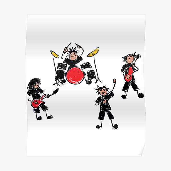 "Stick figure Rock Band" Poster for Sale by LukeMendes | Redbubble