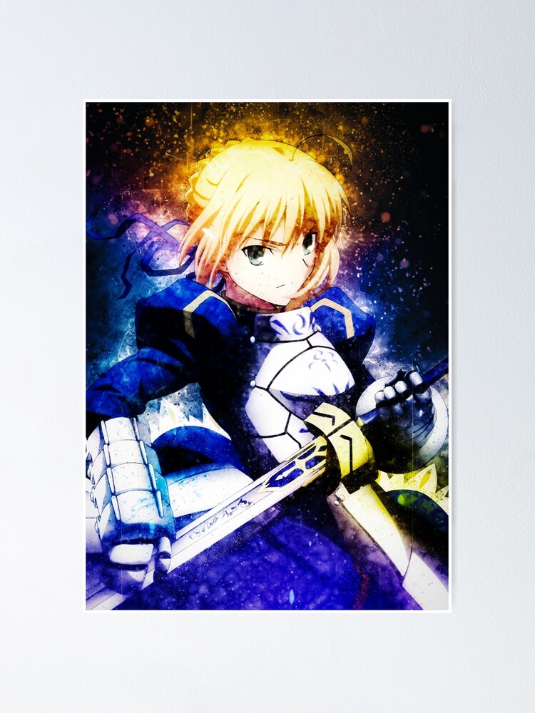 "Saber Fate Stay Night" Poster for Sale by zeleline | Redbubble