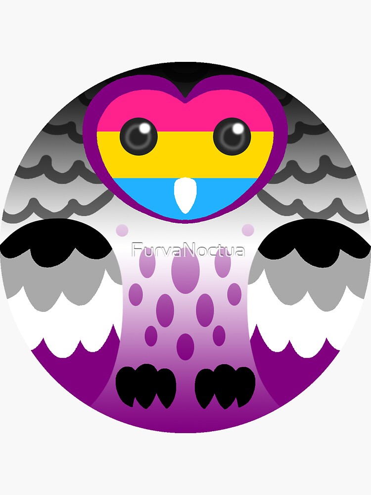 "Asexual Panromantic Pride Owl" Sticker for Sale by FurvaNoctua | Redbubble