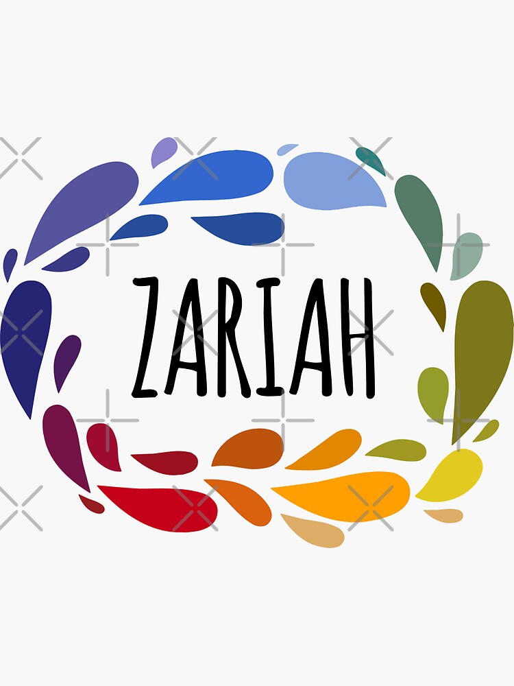 "Zariah Name Cute Colorful Gift Named Zariah" Sticker for Sale by ...