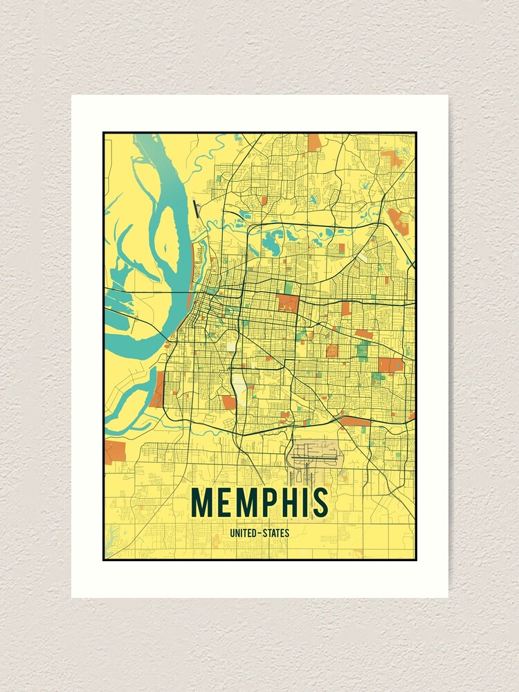 "Memphis city map printable - Home Art deco Wall art" Art Print for ...