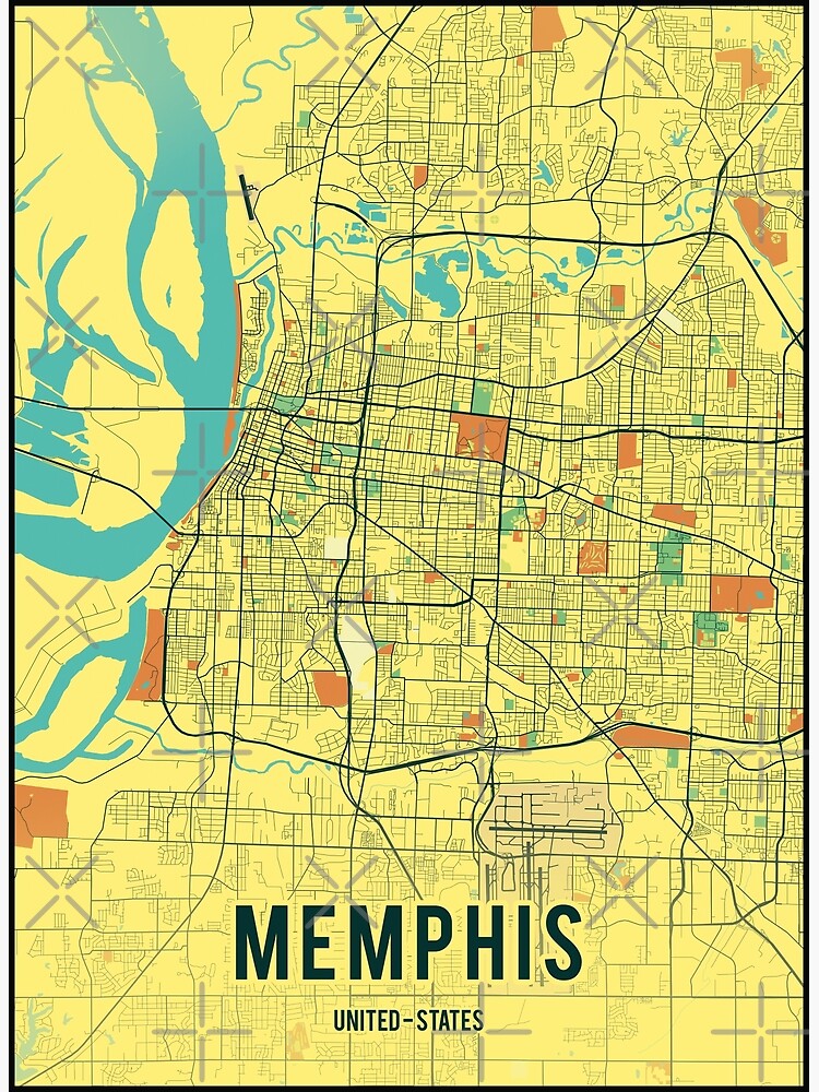 Lámina fotográfica «Mapa de la ciudad de Memphis imprimible - Home Art ...