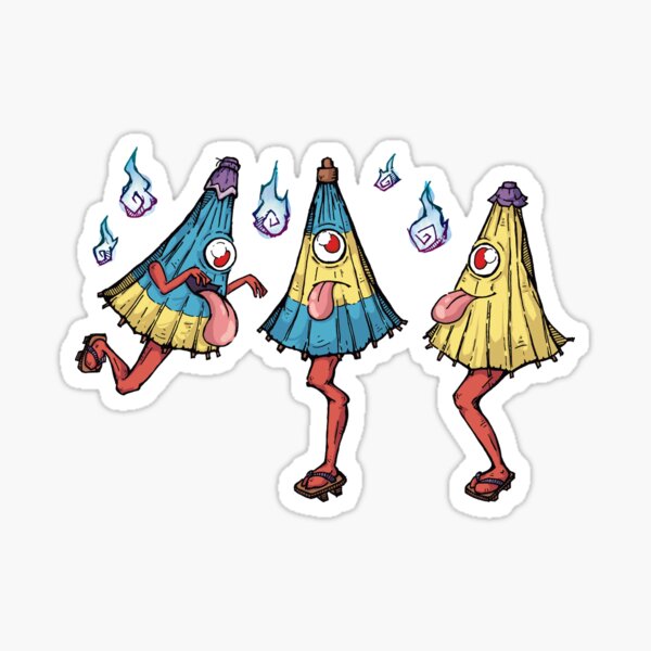 "Yokai Kasa-obake" Sticker for Sale by VivienBDesign | Redbubble