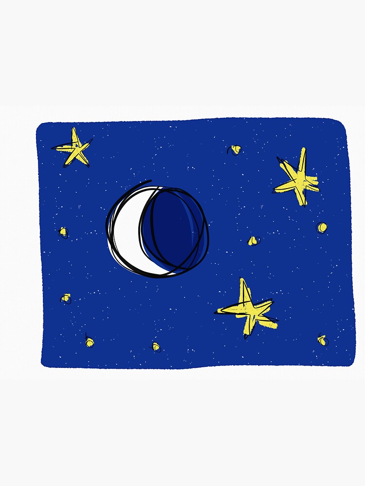 "Good Night, Moon!" Sticker by Lazybud | Redbubble