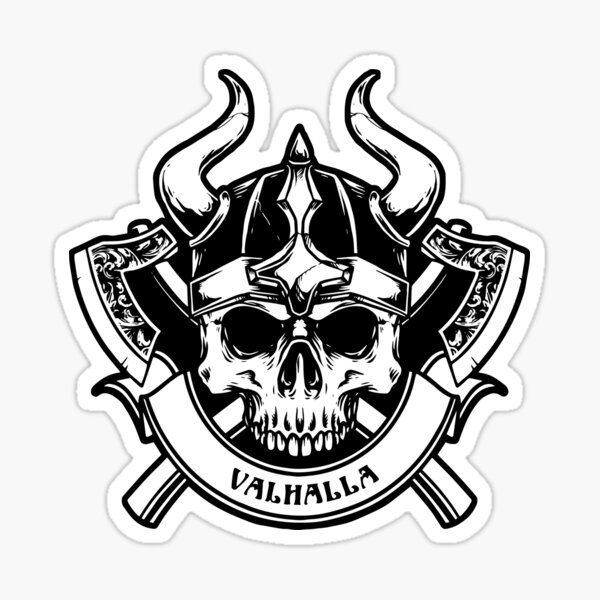 "skull viking valhalla" Sticker by GraphismNinja | Redbubble