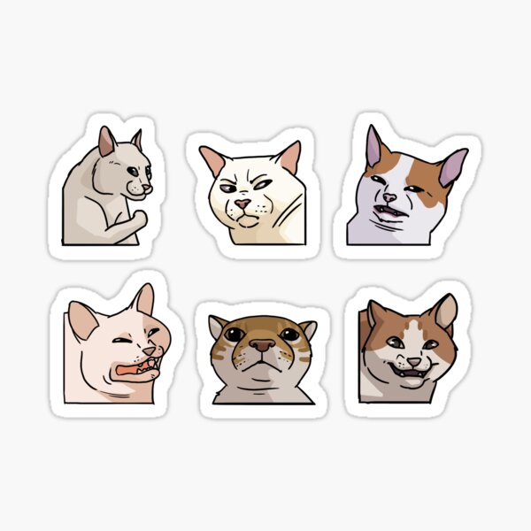 "Cat reaction memes " Sticker by Aldrova | Redbubble