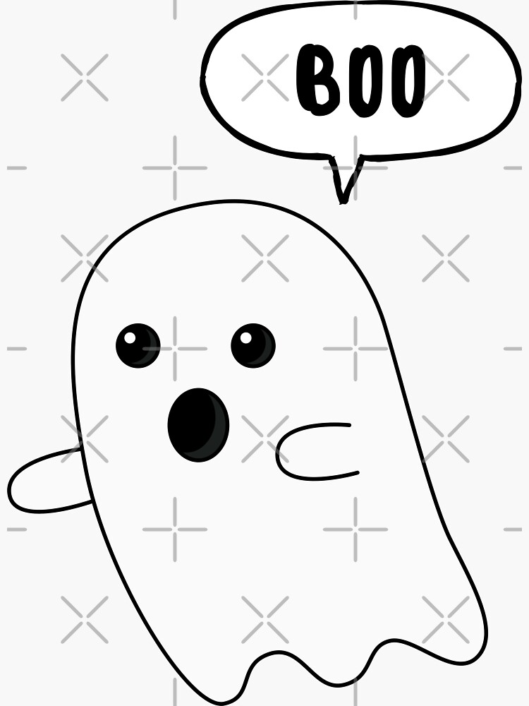 "Cute scary ghost boo, ghost of disapproval" Sticker by Mahavirburad1 ...