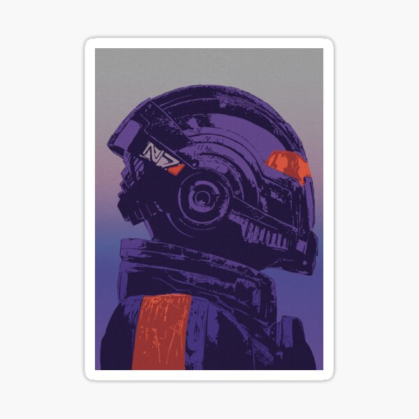 "Commander Shepard from Mass Effect pop art inspired portrait" Sticker ...
