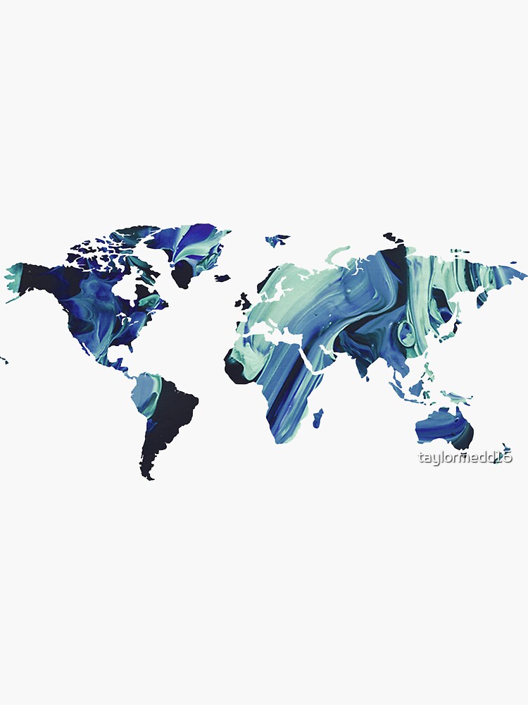 "world map - watercolor" Sticker for Sale by taylormedd16 | Redbubble