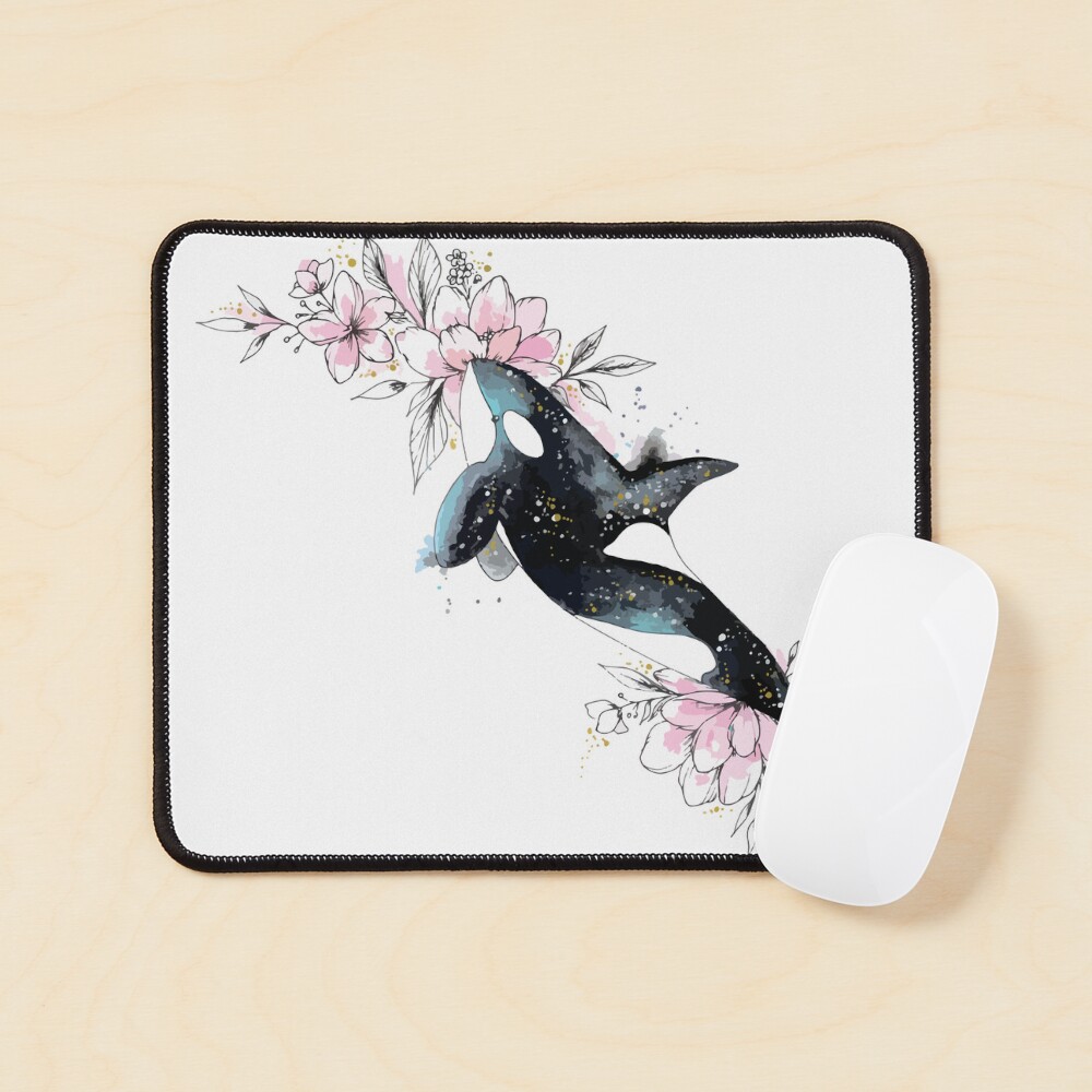 "Killer Whale With Flowers | Orca Whale With Floral" Sticker for Sale ...