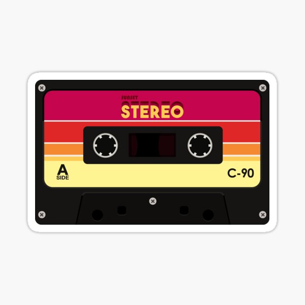 "Sunset Stereo Cassette Tape" Sticker by elektrikpan | Redbubble
