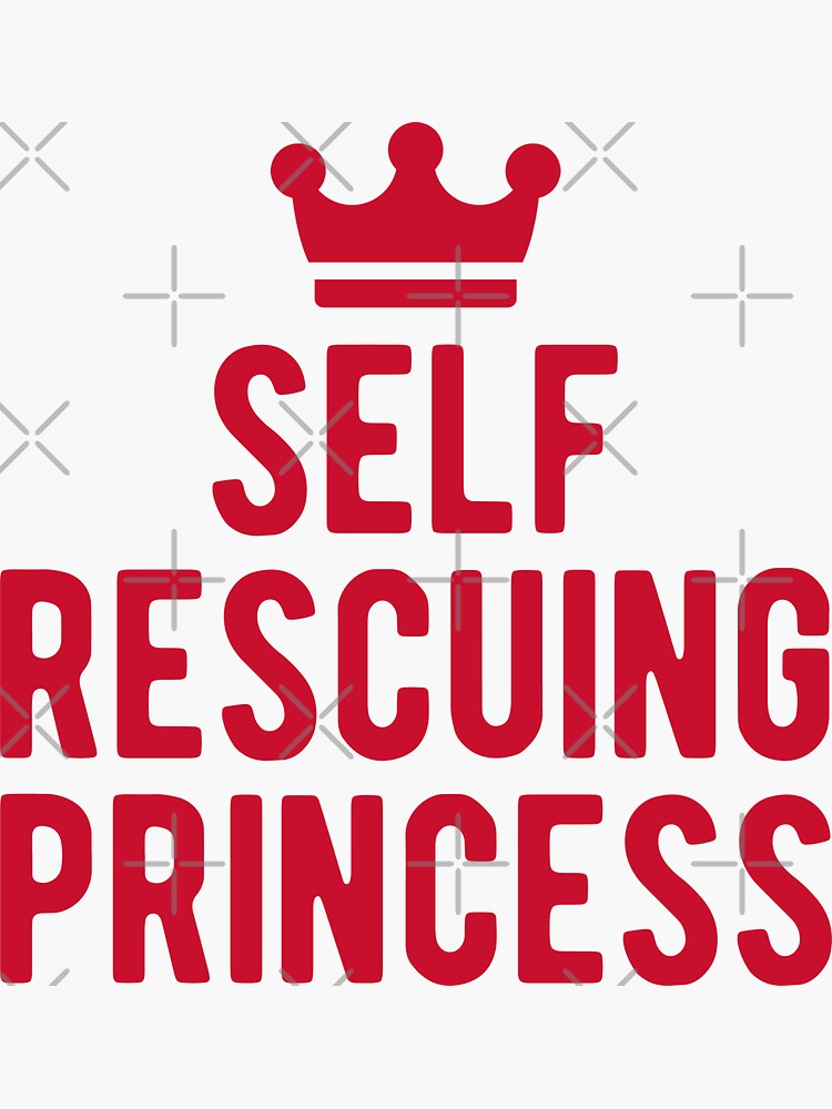 "Self Rescuing Princess Official Logo For Strong Women #1" Sticker for ...