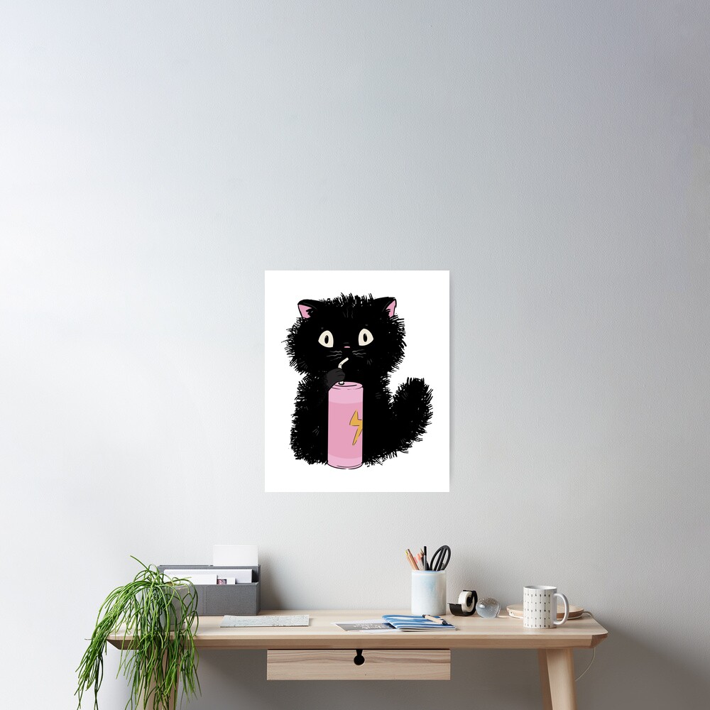 "Electric cat energy drink energy cats cute" Poster for Sale by ...
