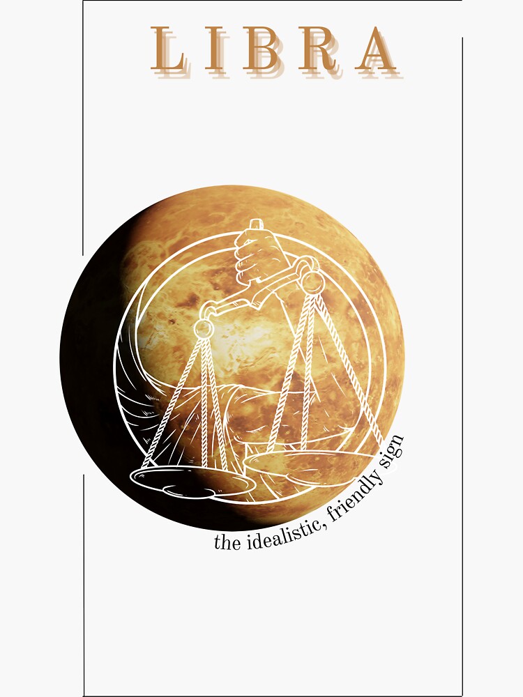 "zodiac series - libra ruling planet" Sticker by exclamation-s | Redbubble
