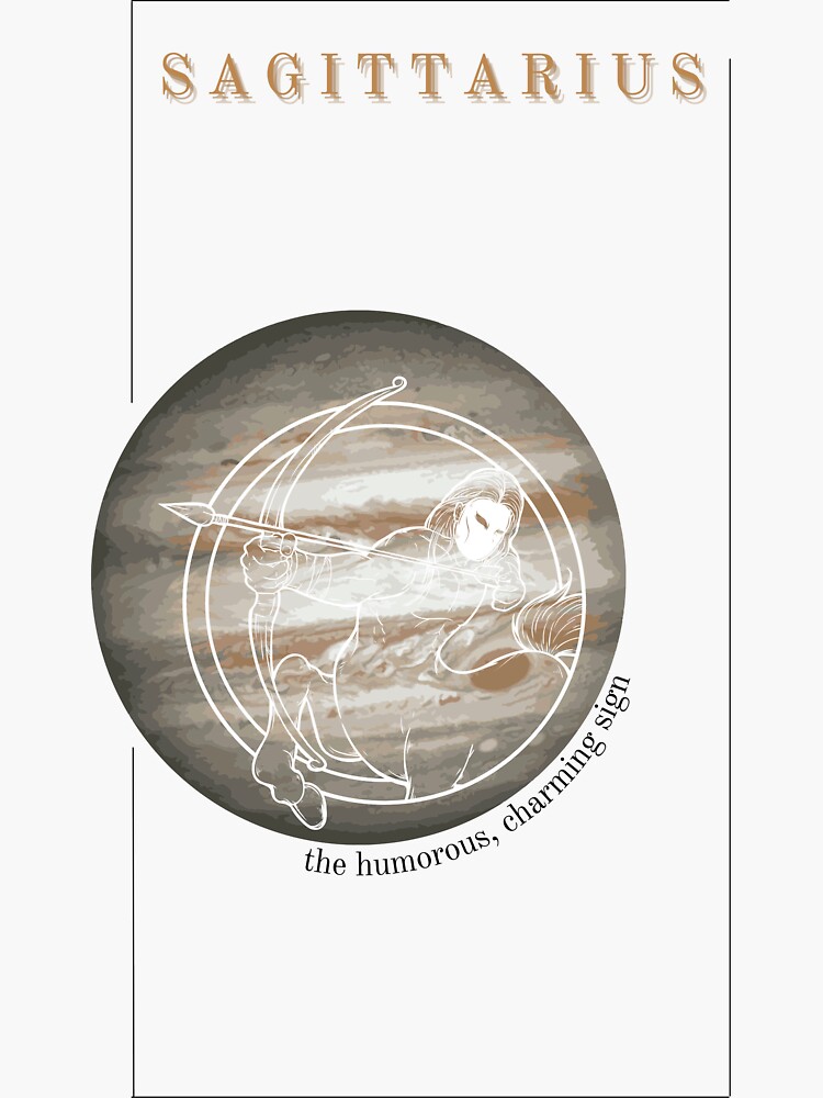 "zodiac series - sagittarius ruling planet" Sticker for Sale by ...