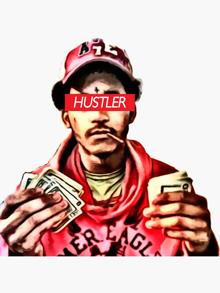 "Hustla" Sticker by TheLaw61 | Redbubble