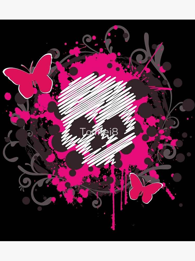 "Cute Emo Skull Design" Poster for Sale by Tomtei8 | Redbubble