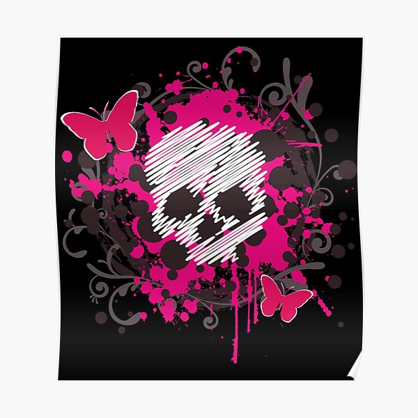 "Cute Emo Skull Design" Poster for Sale by Tomtei8 | Redbubble